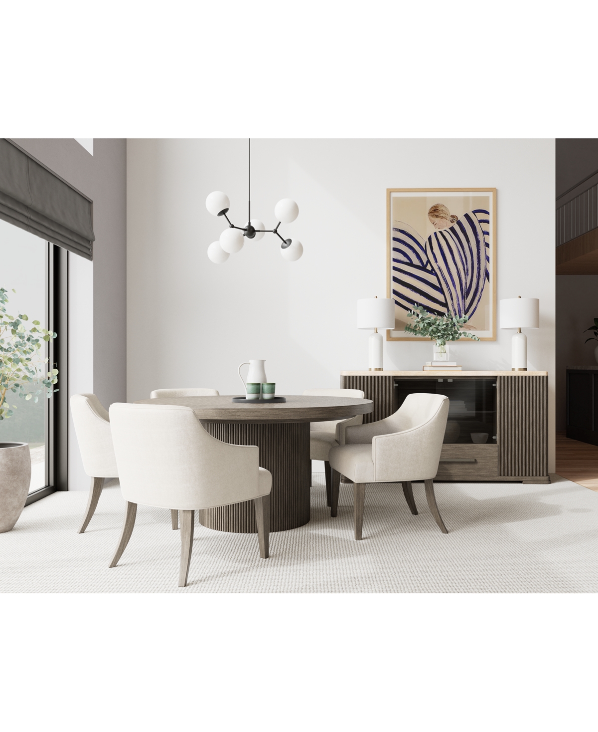 Click here for Frandlyn 6pc Dining Set (Round Dining Table + 5 Ho... prices