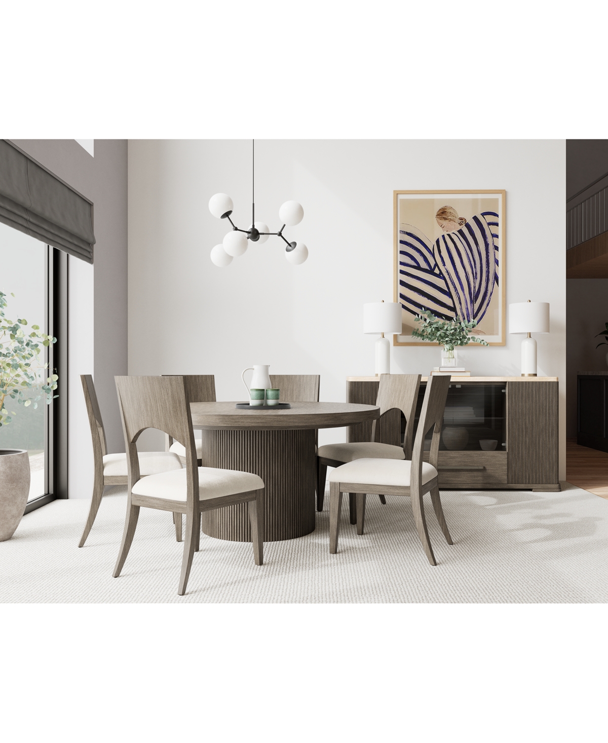 Click here for Frandlyn 7pc Dining Set (Round Dining Table + 6 Si... prices