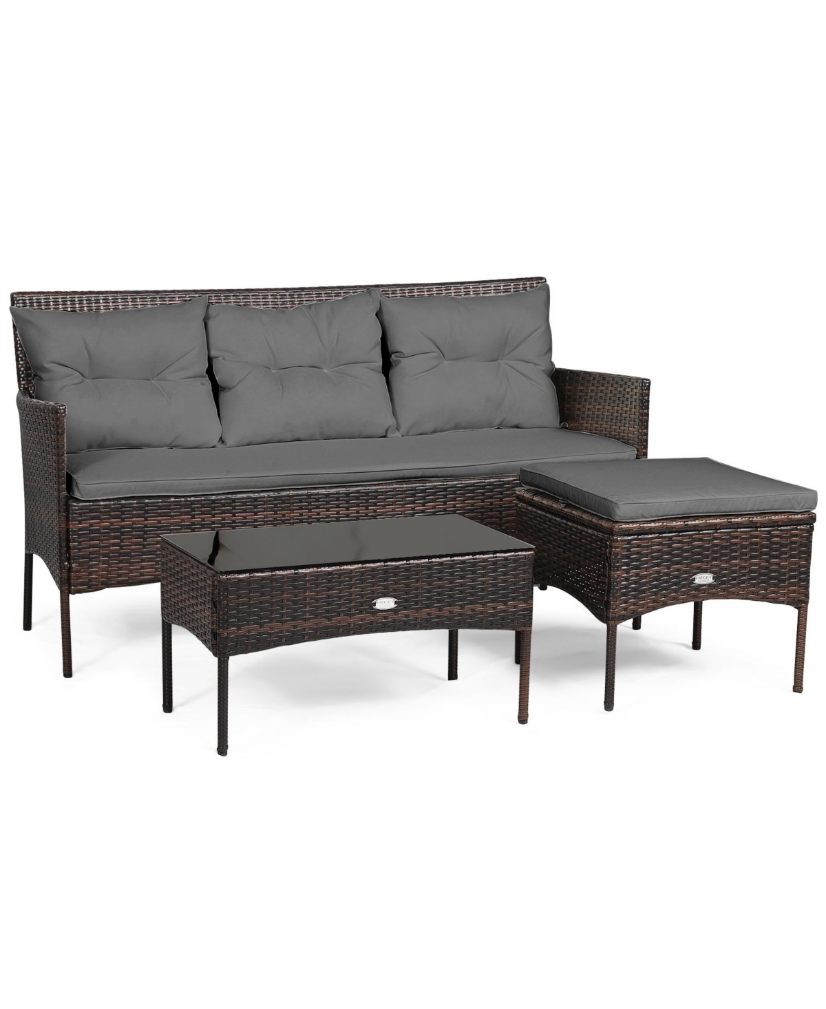 Click here for Slickblue Modular 3-Piece Patio Sectional Sofa Set... prices