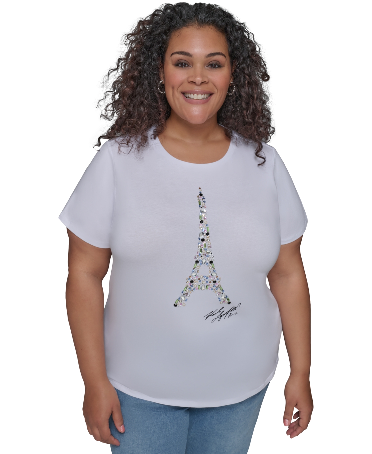 Click here for Karl Lagerfeld Paris Plus Size Embellished Eiffel... prices