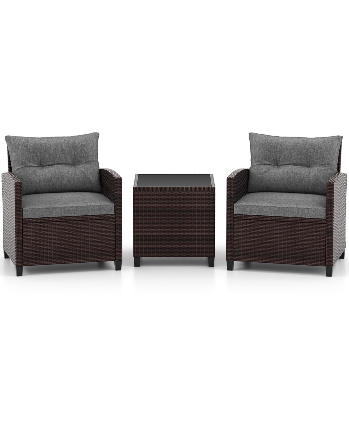 Click here for 3 Pieces Rattan Patio Furniture Set with Washable... prices