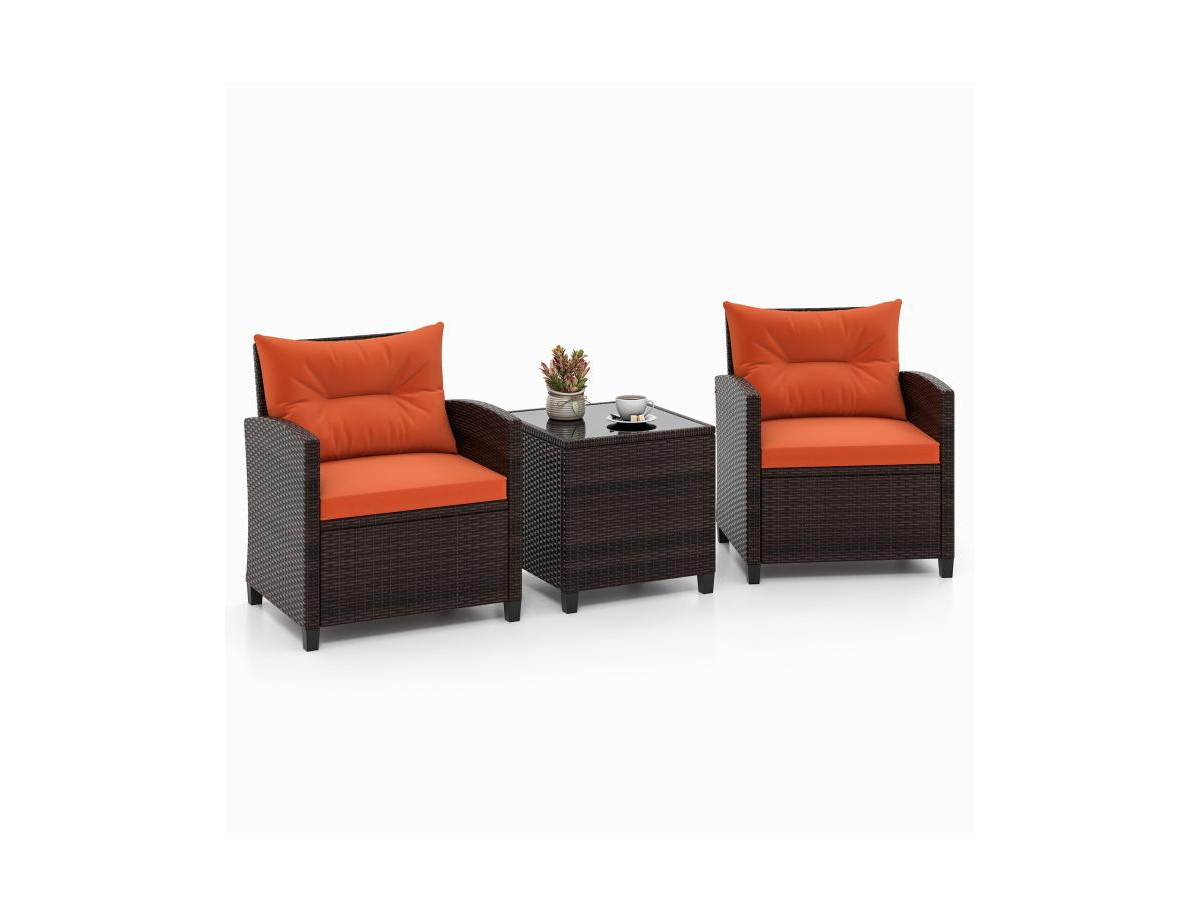 Click here for 3 Pieces Rattan Patio Furniture Set with Washable... prices