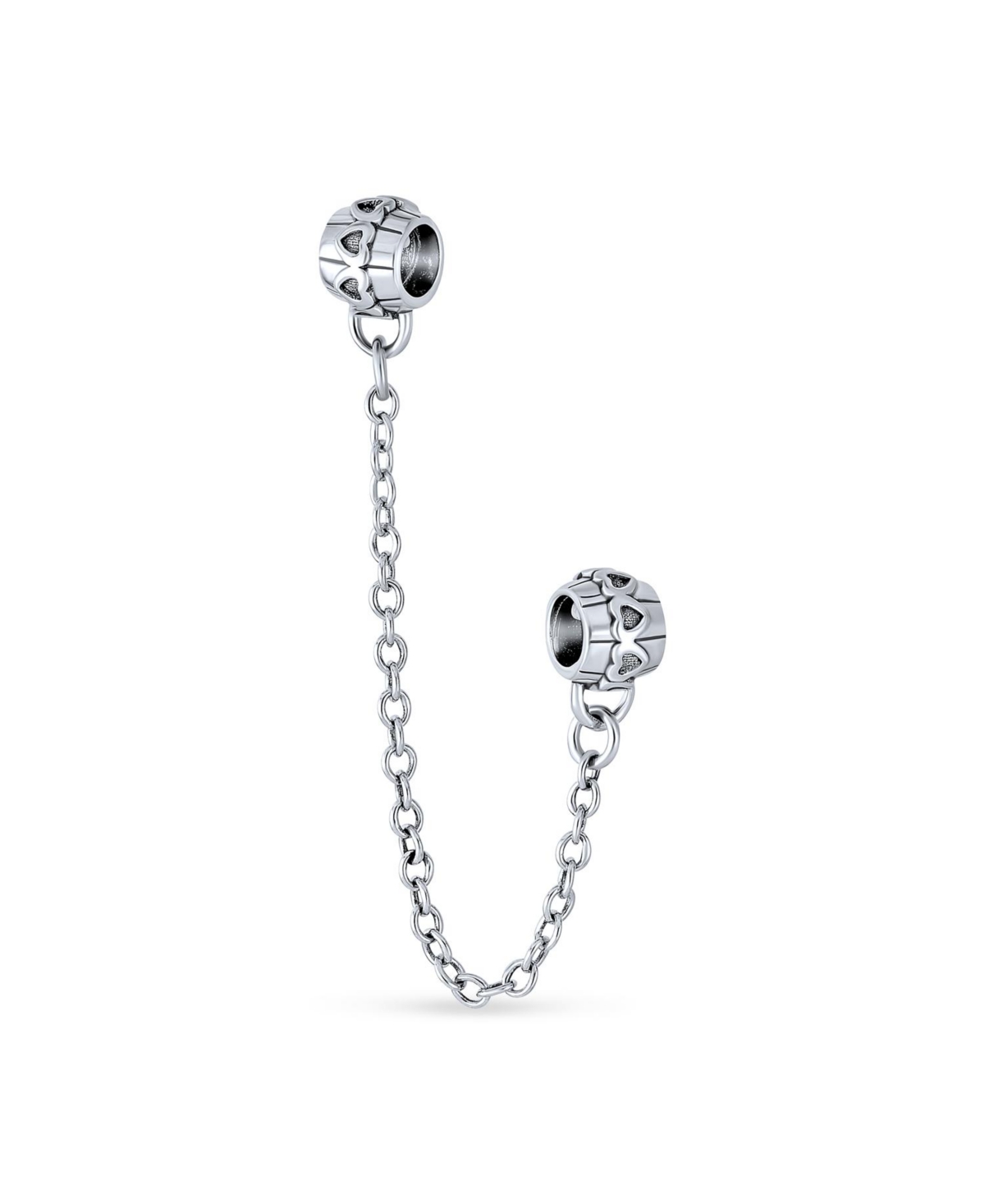 Click here for Bling Jewelry Two Tone Love Hearts Safety Chain Sp... prices