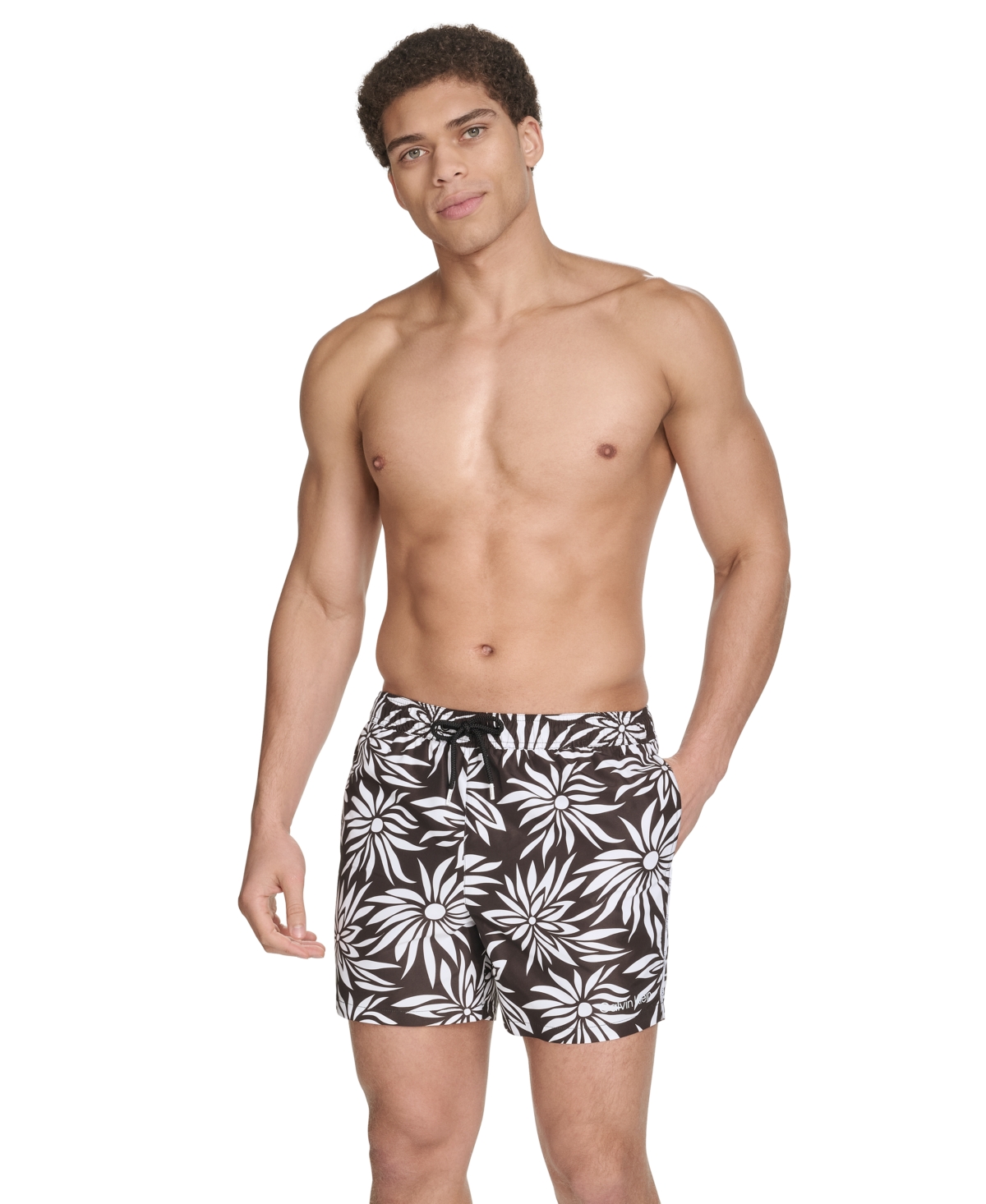 Click here for Calvin Klein Mens Floral Swimsuit - Black Multi prices
