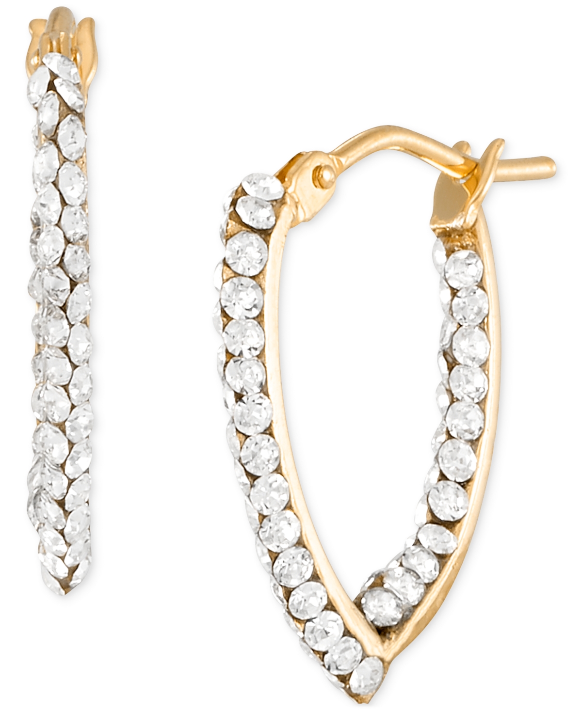 Click here for Crystal Cluster In & Out Small V Hoop Earrings in... prices