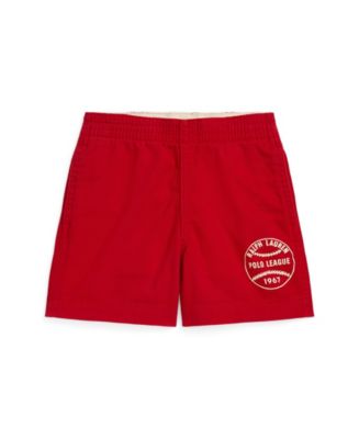 Polo Ralph Lauren Little Boys Baseball Print Cotton Twill Shorts - Macy's