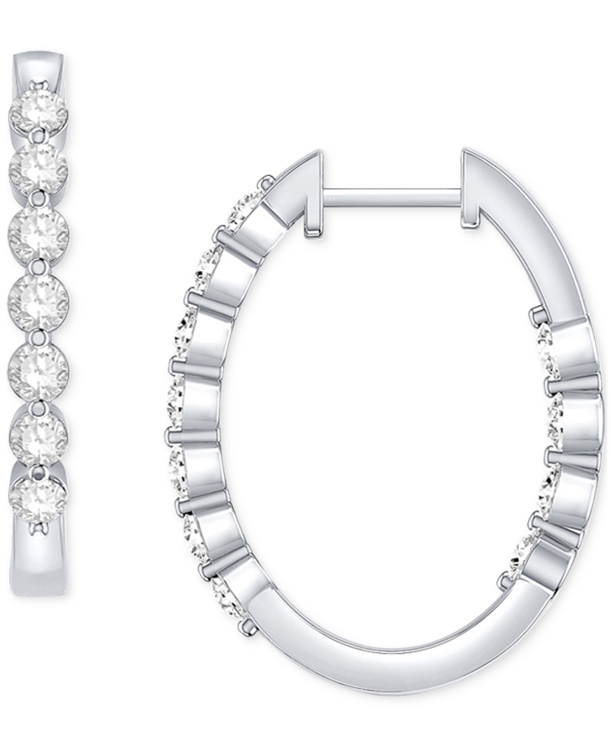 Click here for Diamond In & Out Small Hoop Earrings (1 ct.tw.) in... prices