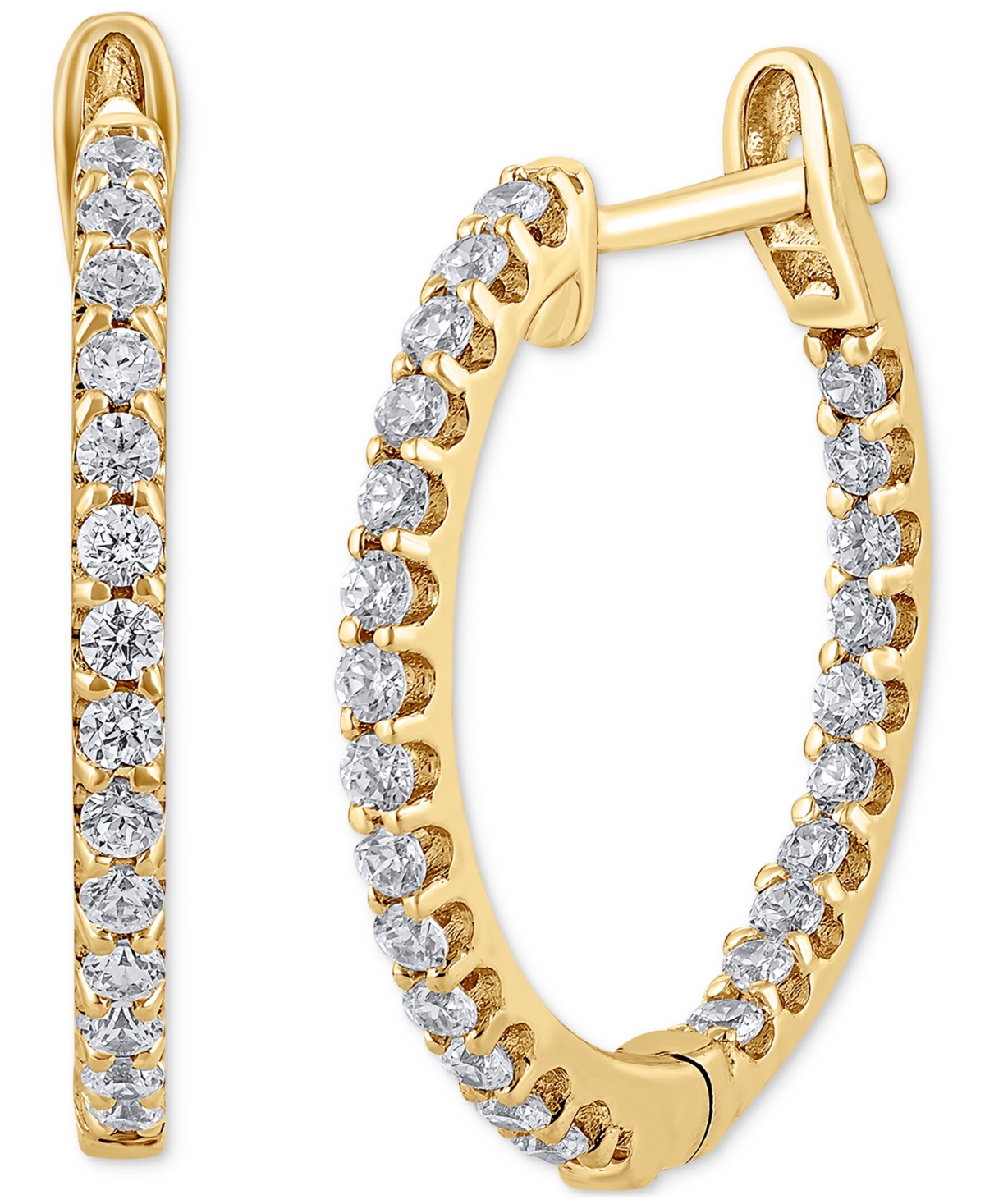 Click here for Diamond Small Hoop Earrings (1/2 ct. t.w.) in 14K... prices