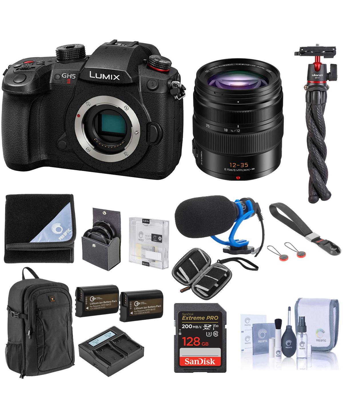 Panasonic Lumix GH5II Mirrorless Camera with Lumix G X Leica Dg Vario-Elmarit 12-35mm f/2.8 Lens  2x Battery Pack  2x Charger and 128GB Sdxc Memory Ca