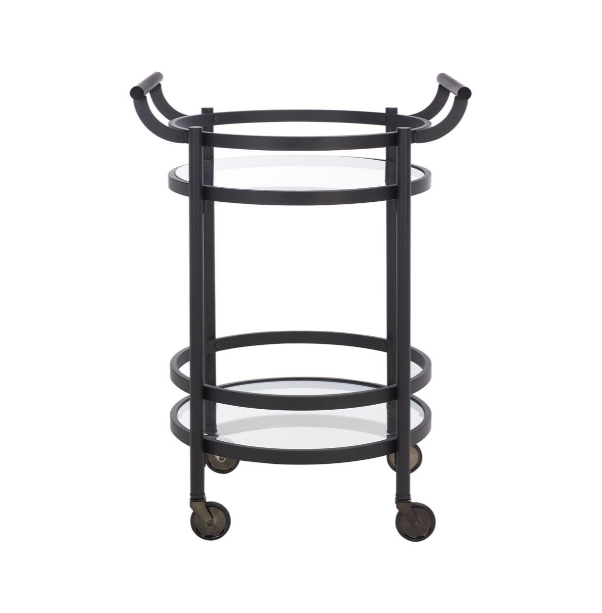 Sienna 2 Tier Round Bar Cart - Matte black