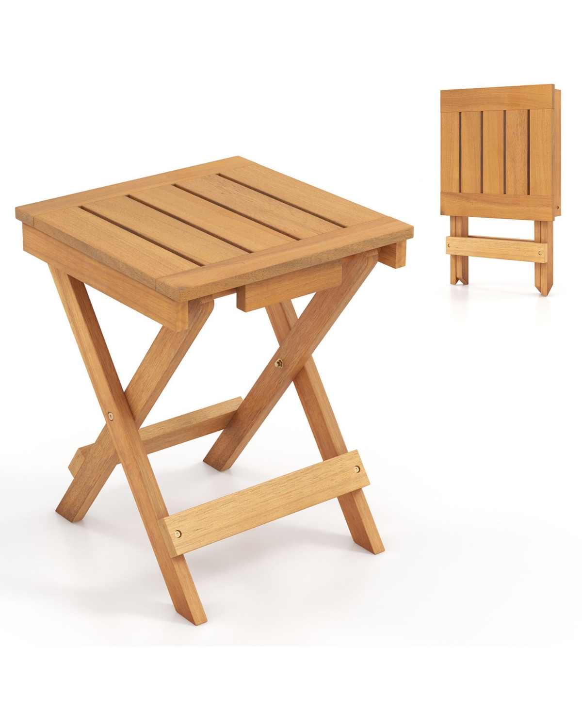 Click here for Gymax 14 inch Outdoor Folding Side Table Hardwood... prices