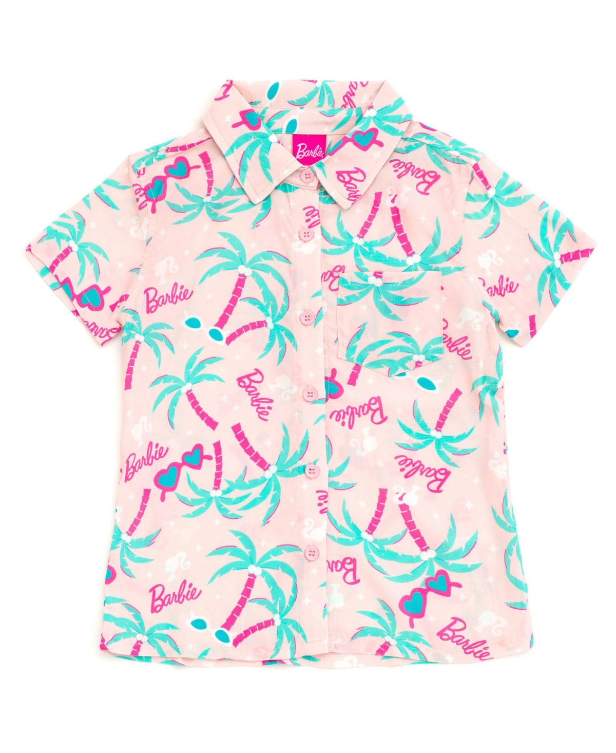 Click here for Barbie Girls Hawaiian Button Down Dress Shirt - Pi... prices