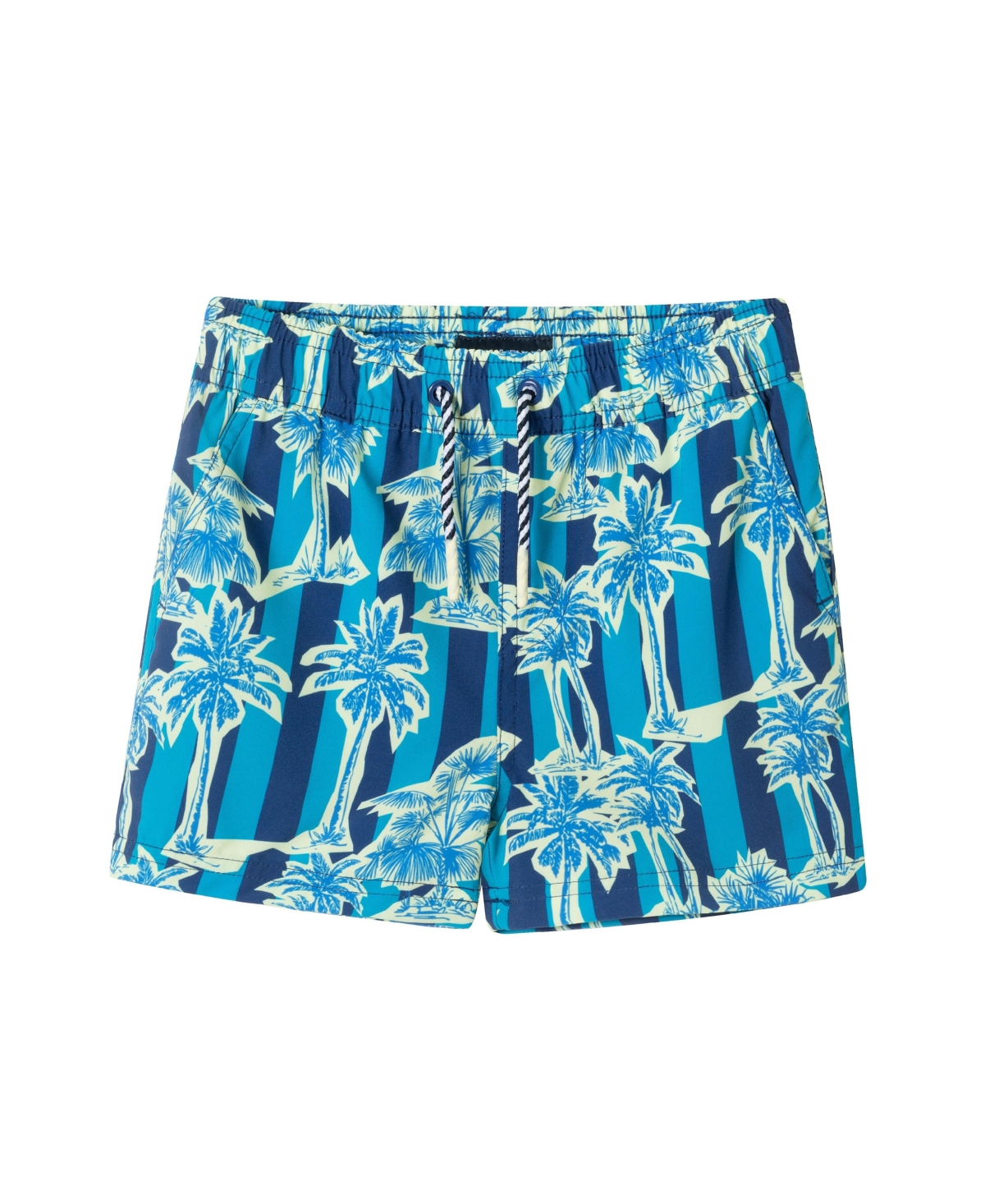 Click here for Toddler/Child Boys Navy Palm Tree Print Swim Trunk... prices