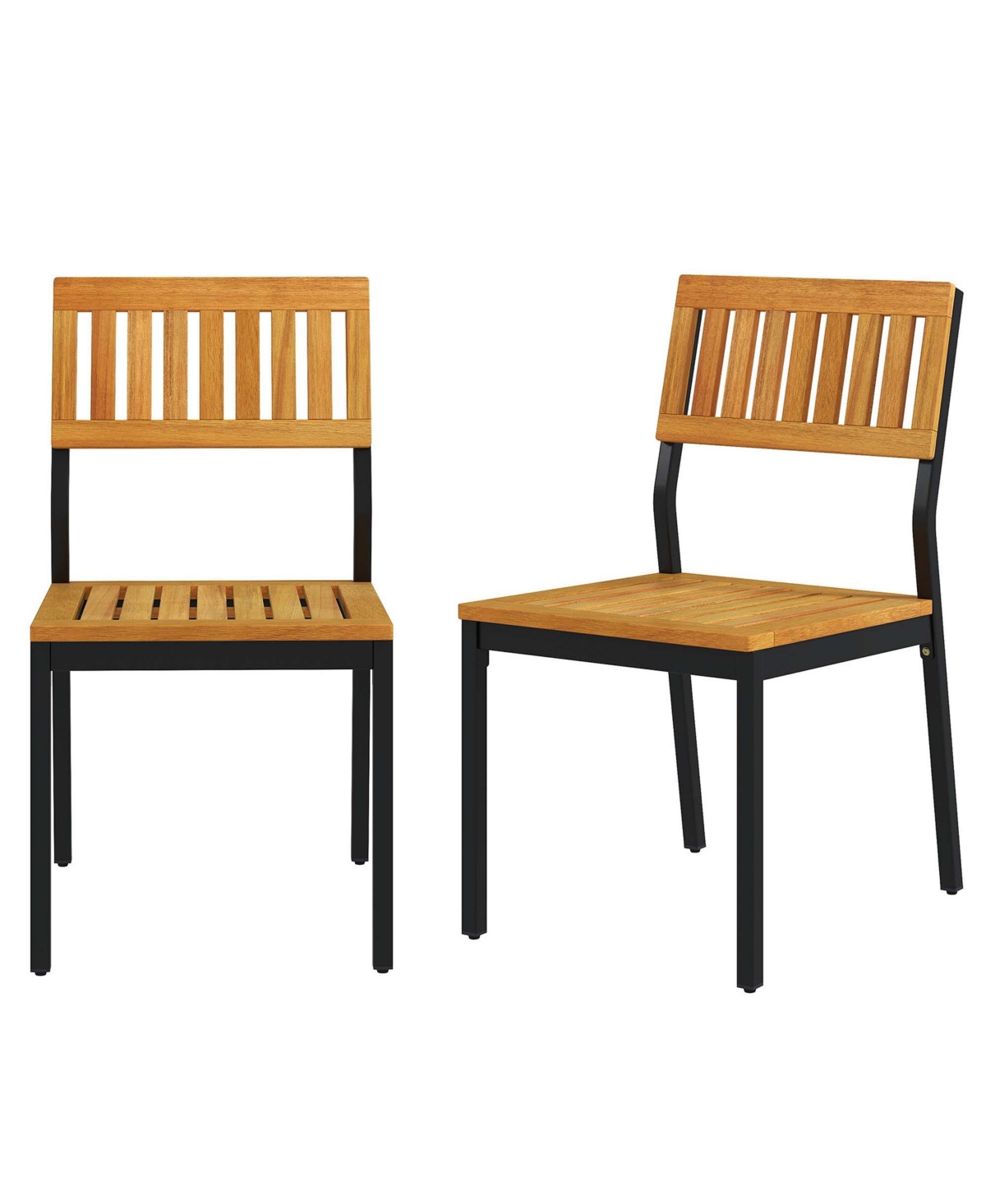 Click here for Dining Chair Set of 2 Modern Patio Chairs/Acacia W... prices
