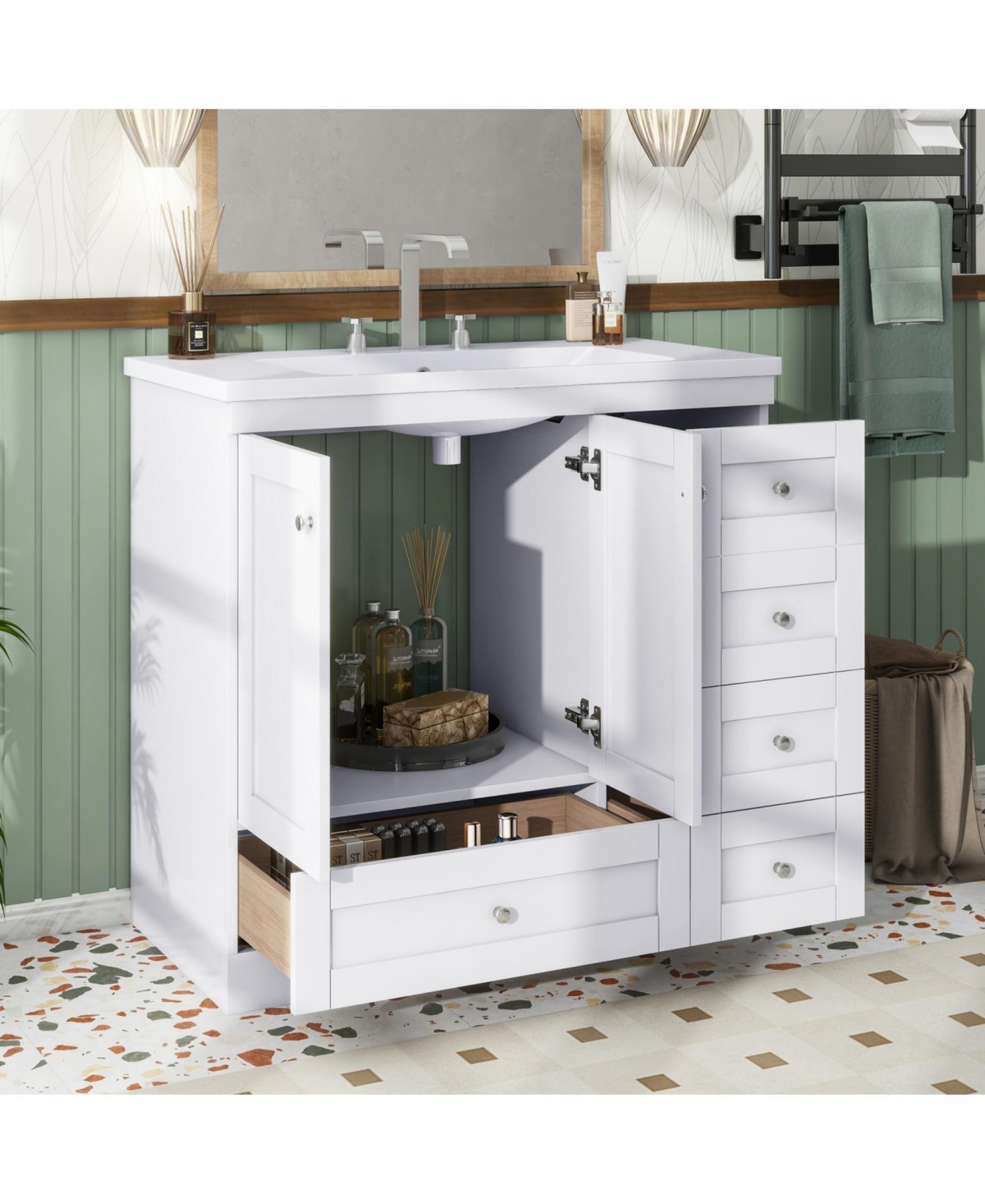 Click here for Streamdale 36 inch Shaker Style Free-Standing Bath... prices