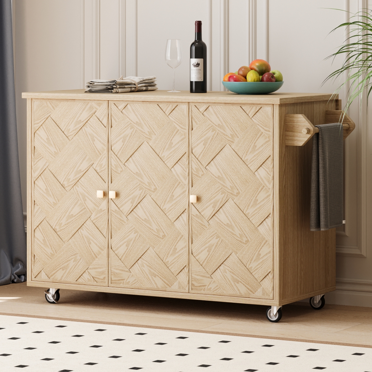 Click here for Streamdale 51" Solid Wood Handwoven Kitchen I... prices