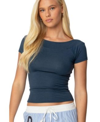 Edikted Womens Becca Boat Neck Top - Macy's