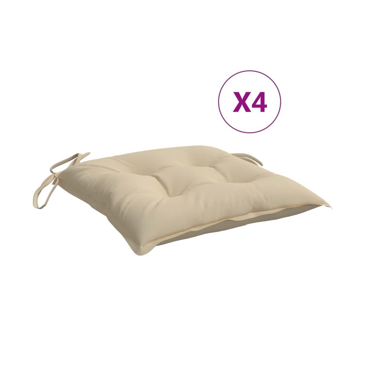 Click here for Chair Cushions 4 pcs Beige 15.7x15.7x2.8 Oxford Fa... prices