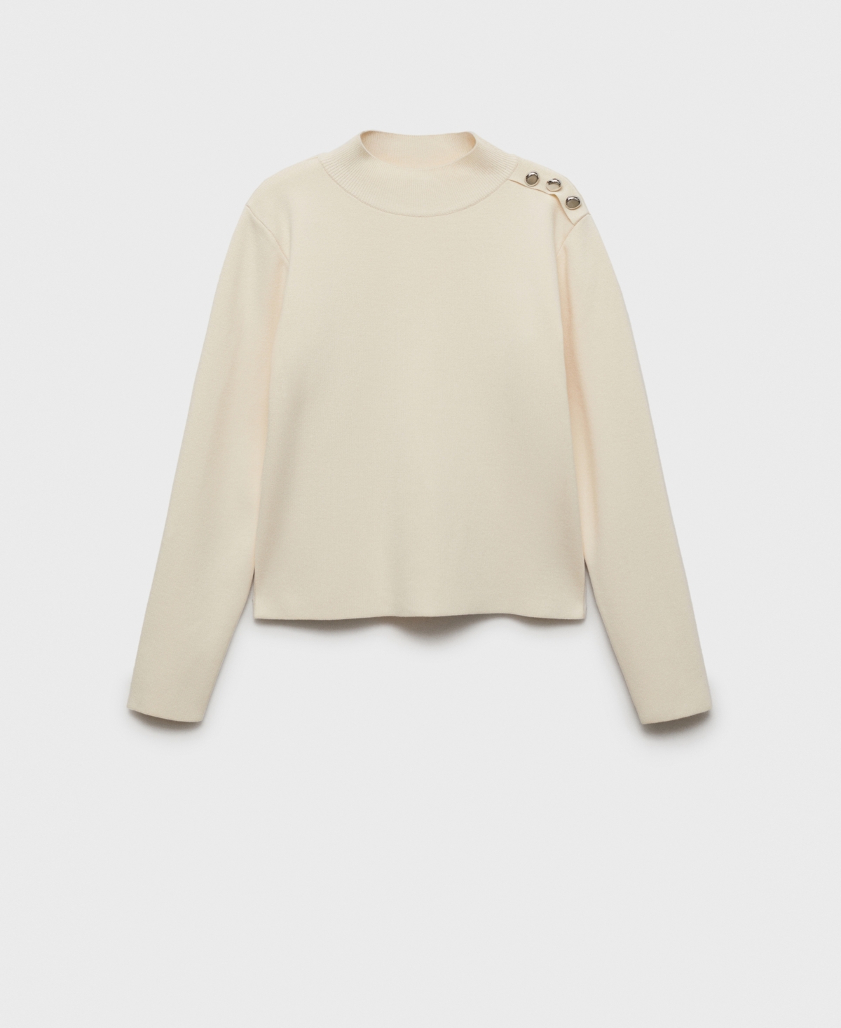 Click here for Mango Womens Buttons Detail Knit Sweater - Ecru prices