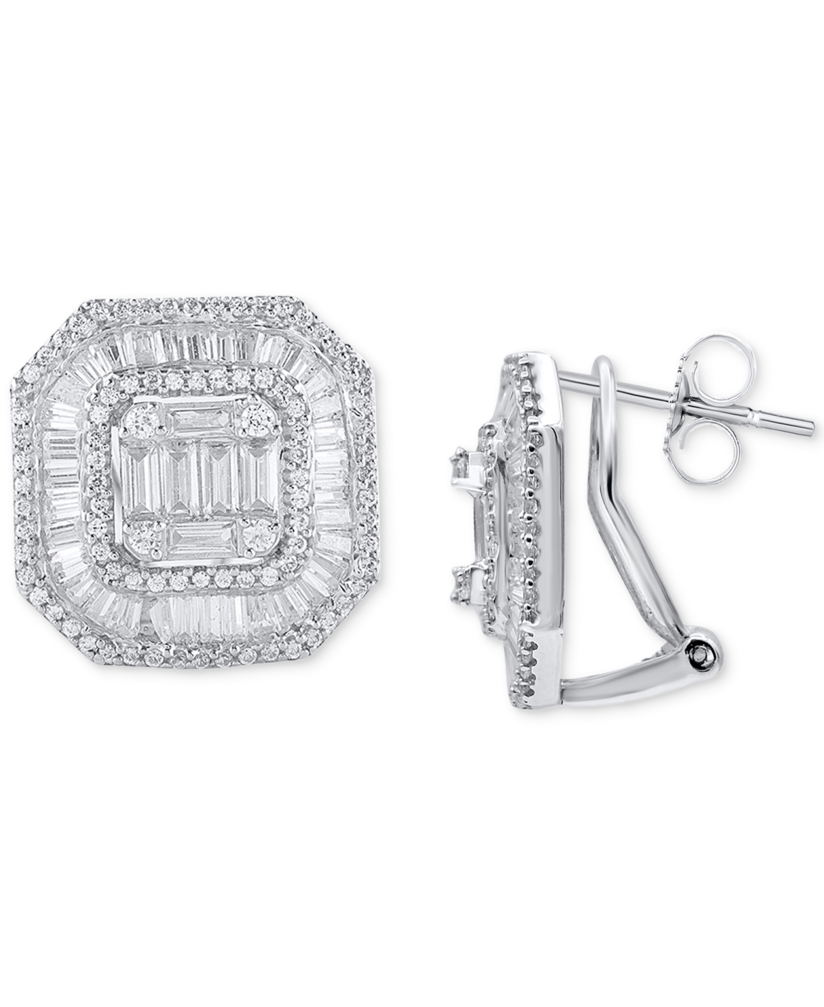 Click here for Diamond Cluster Square Stud Earrings (2 ct. t.w.)... prices