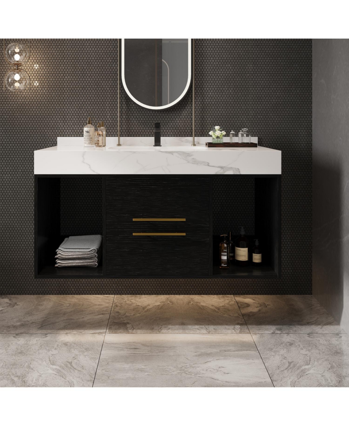 Click here for Modern 39.4 Floating Bathroom Vanity with Ceramic... prices