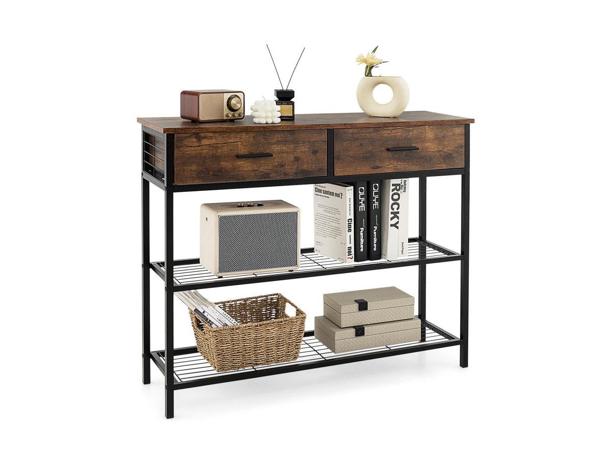 Click here for Entryway Table with 2 Drawers and 2-Tier Storage S... prices