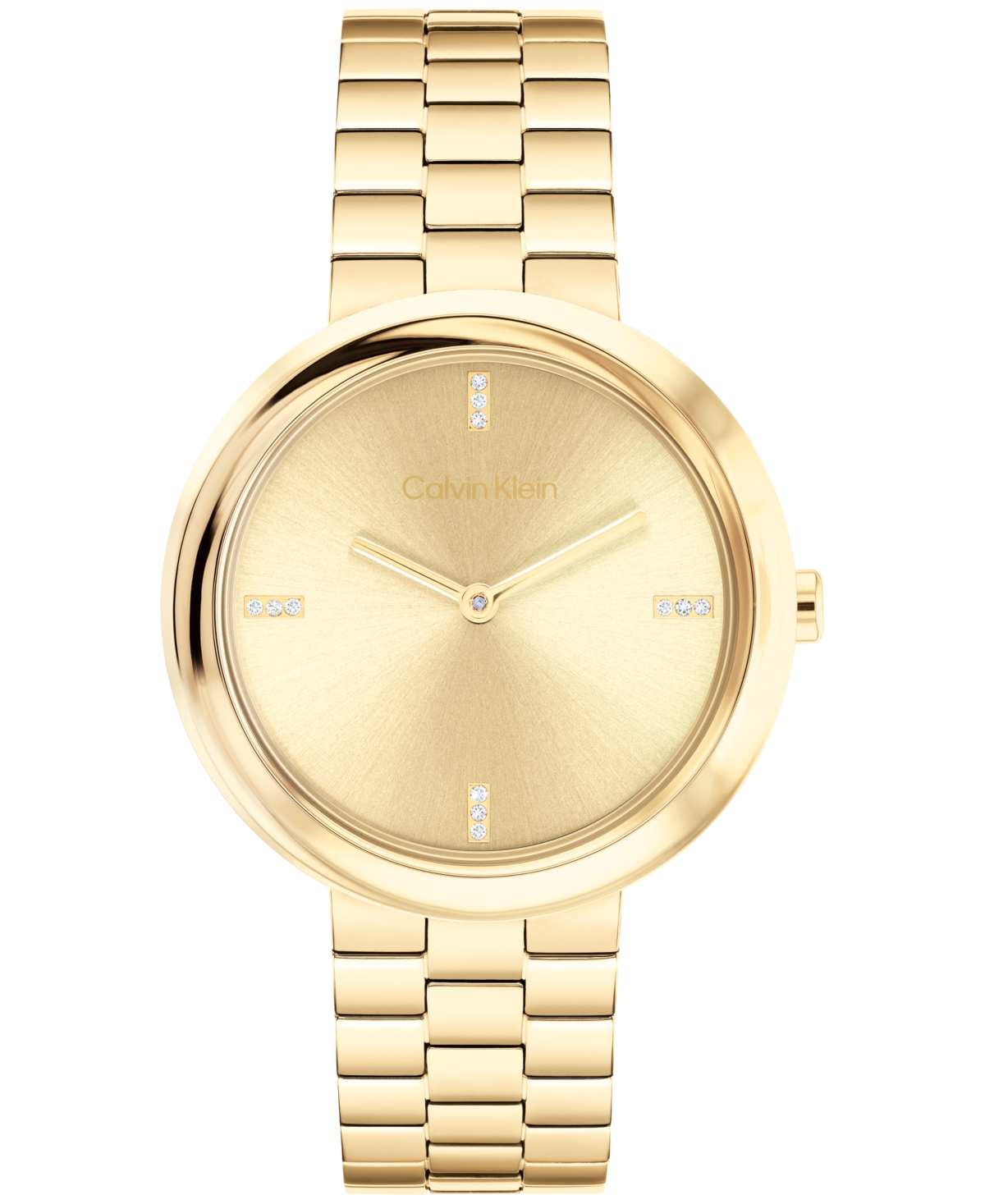 Click here for Calvin Klein Womens Twisted Bezel Gold Tone Stainl... prices