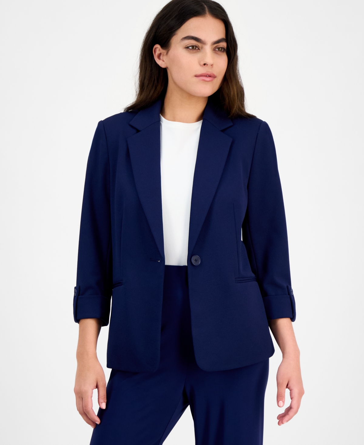 Click here for Ak Anne Klein Petite Cool Crepe Single Button Jack... prices