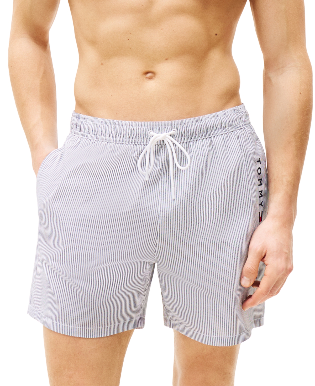 Click here for Tommy Hilfiger Mens Striped 5 Swim Trunks - Ithaca... prices