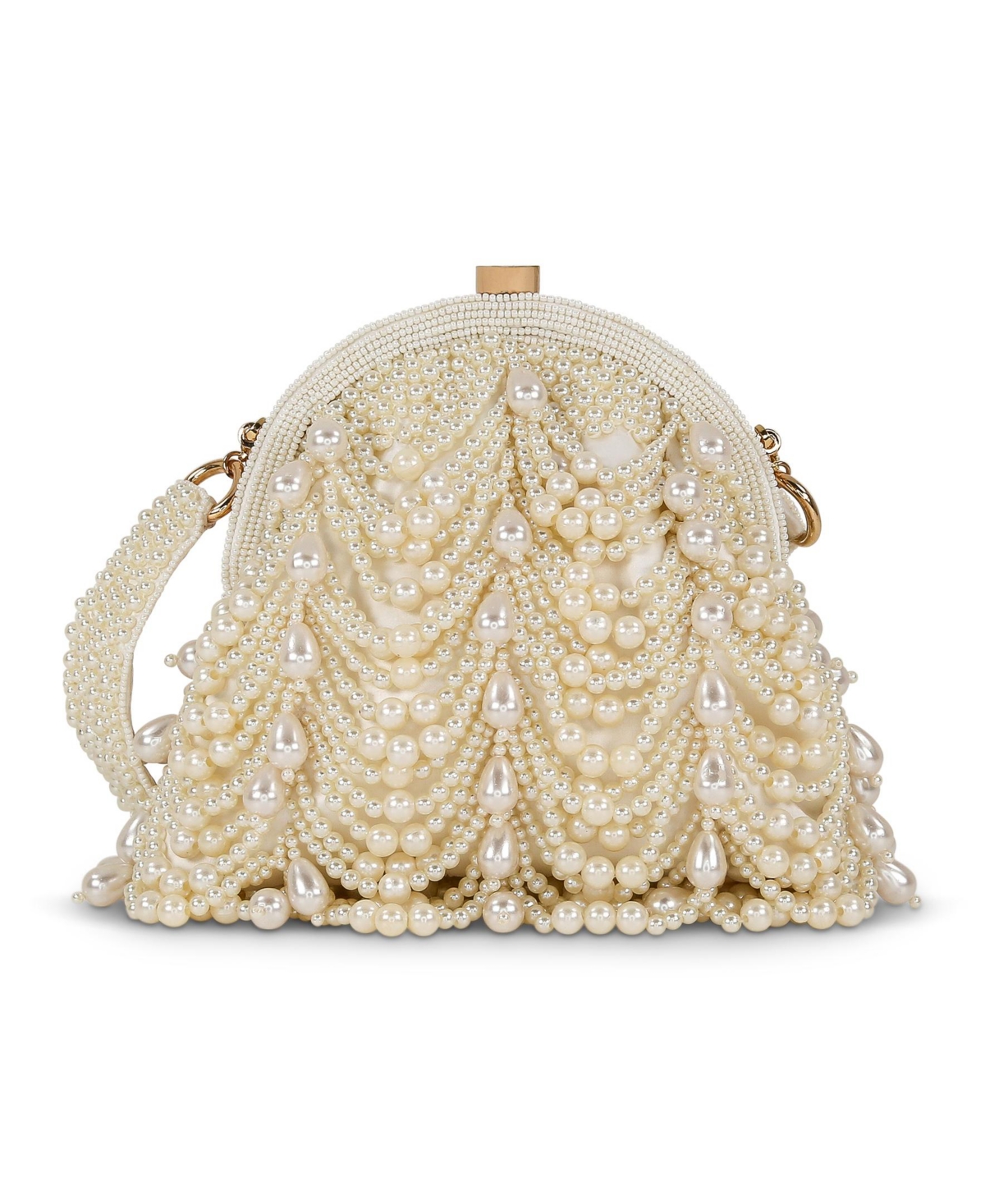 Click here for Womans Dottie Romantic Pearl Pouch Clutch - Ivory prices