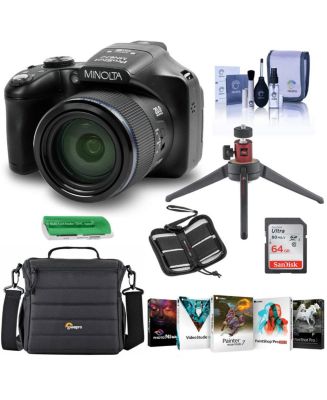 Minolta MN67Z 20MP FHD Wi-Fi Bridge Camera with 67x Optical Zoom, Black ...