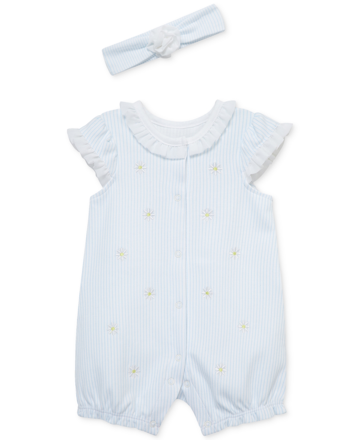 Click here for Little Me Baby Girls 2-Pc. Embroidered Cotton Romp... prices