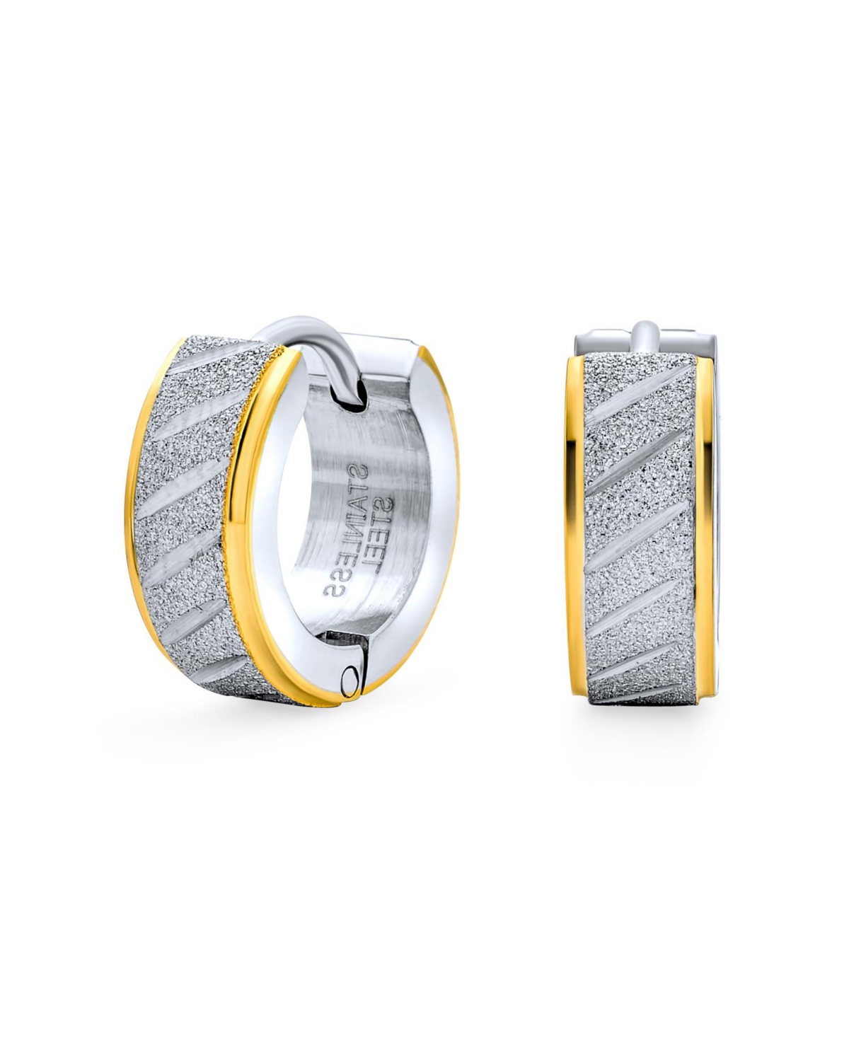 Click here for Bling Jewelry Earrings Carved Hoop Huggie Rose Gol... prices