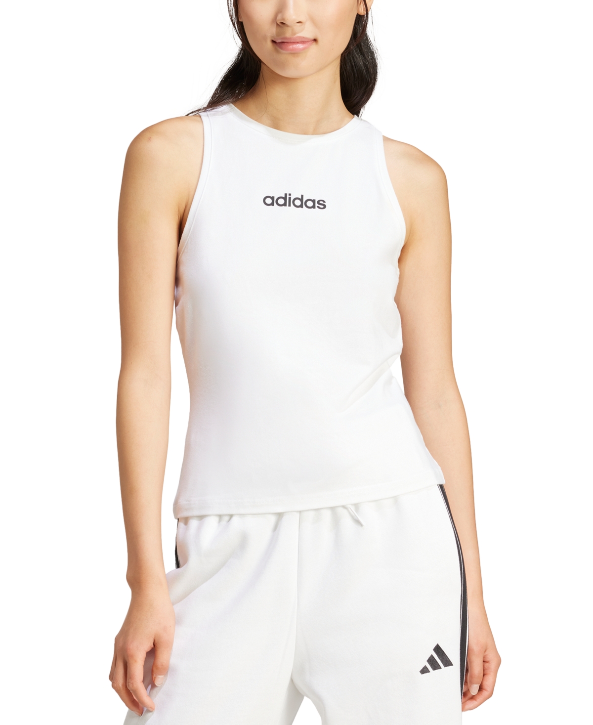 Click here for adidas Womens Essentials Linear Slim-Fit Tank Top... prices
