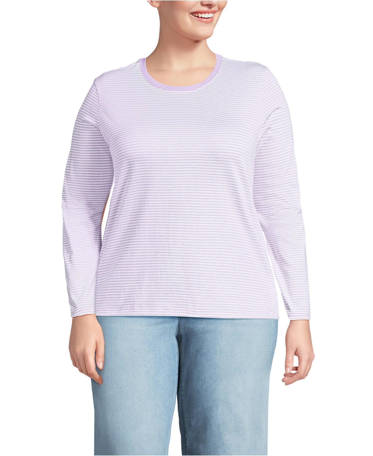 Click here for Lands End Plus Size Relaxed Supima Cotton Long Sle... prices