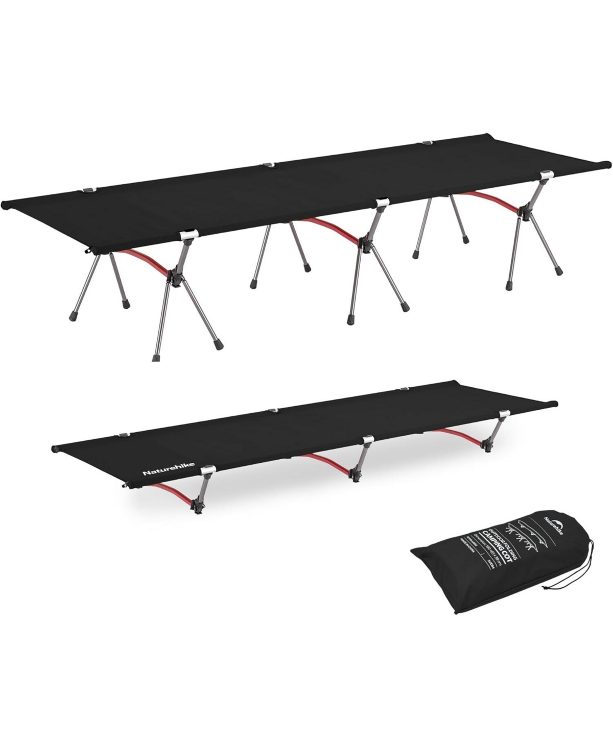 Naturehike ArmyWild Camping Cot with Leg Extenders, Ultralight Folding ...