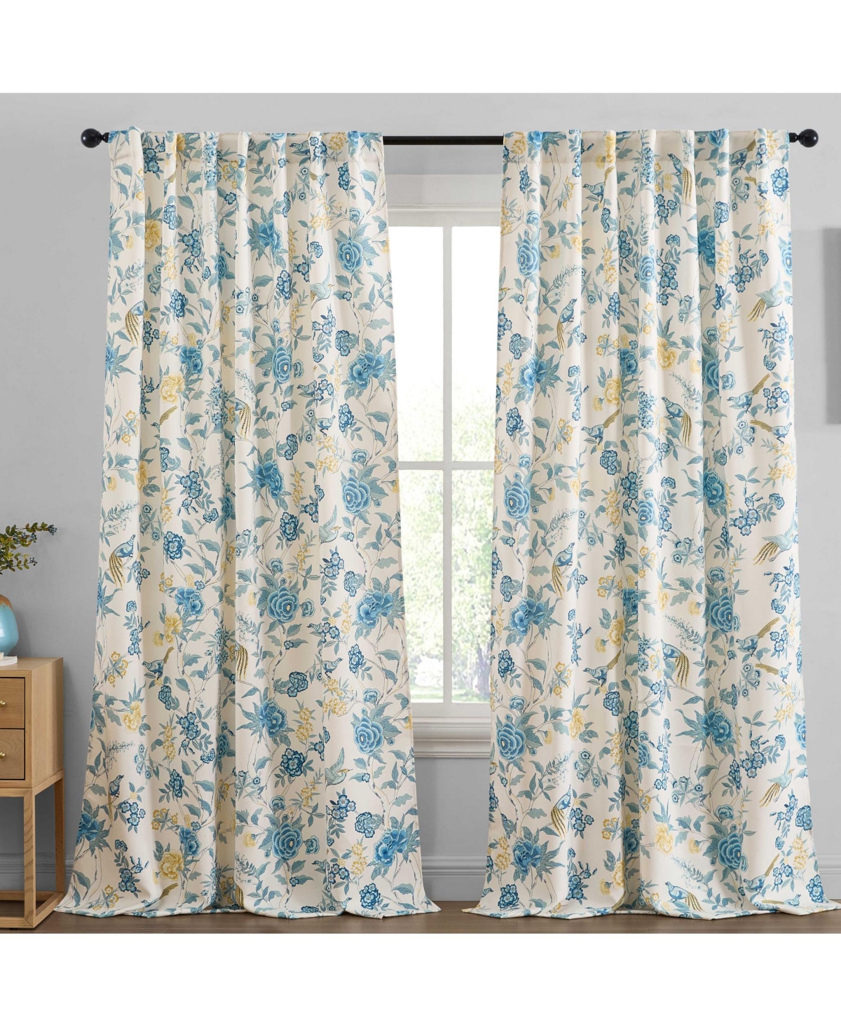 Click here for Hlc.me Scarlet Floral & Birds Patterned Back Tab R... prices