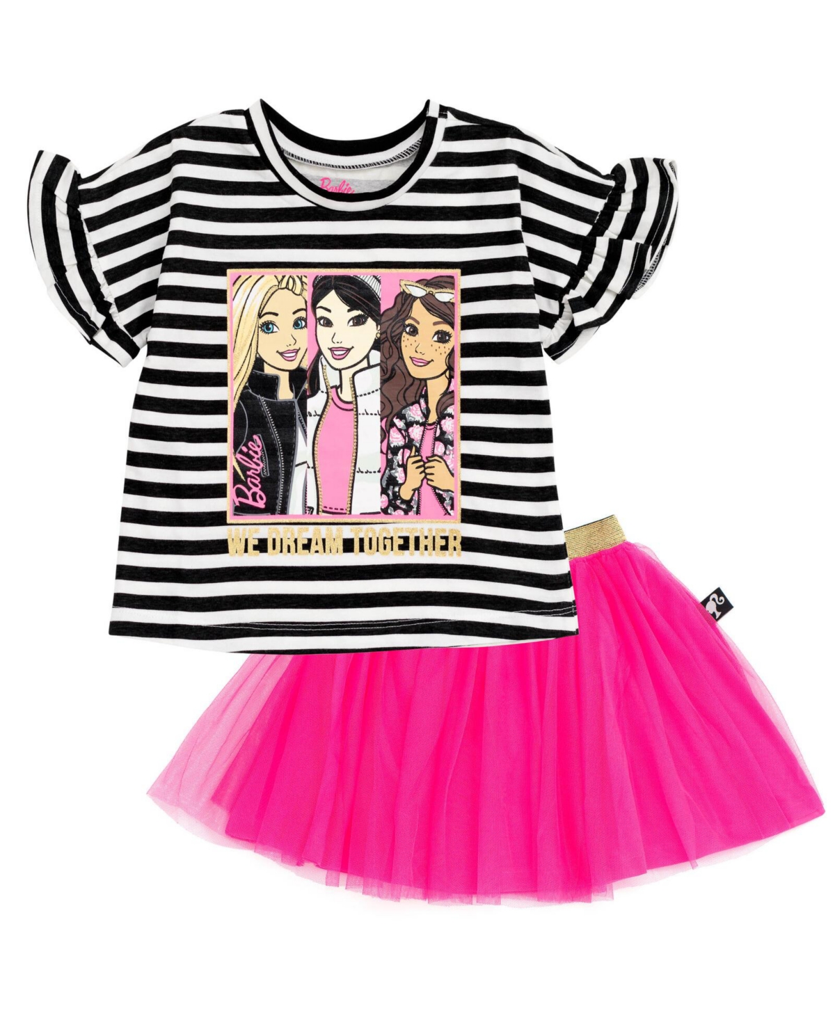 Click here for Barbie Toddler Girls T-Shirt and Mesh Tutu to - Bl... prices