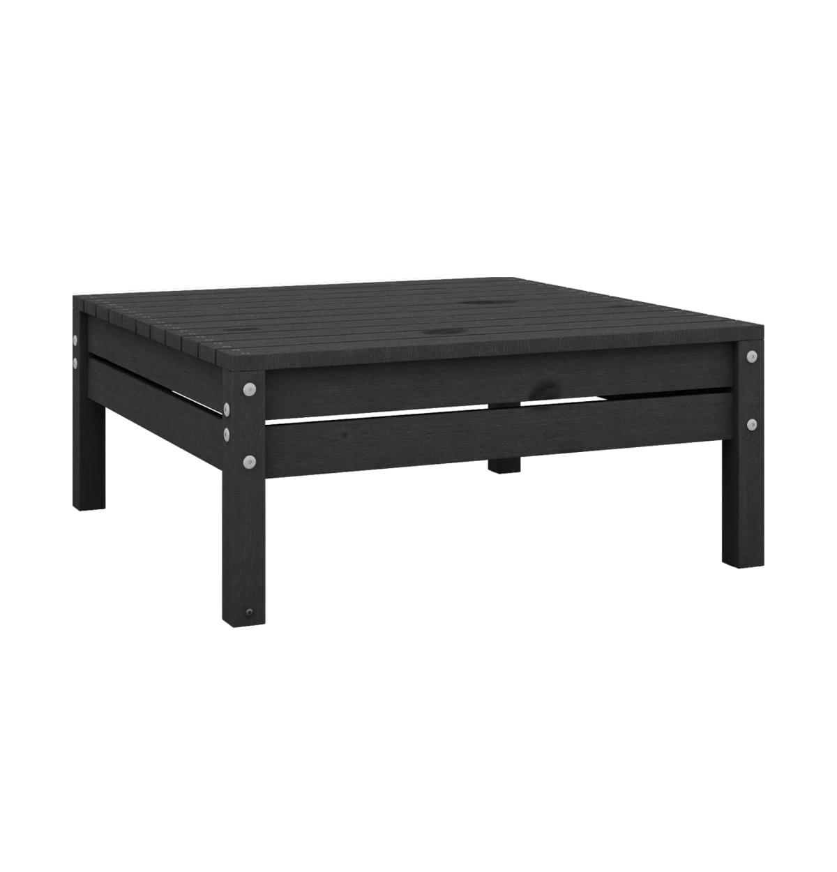 Click here for Patio Footstool Black Solid Wood Pine - Black prices