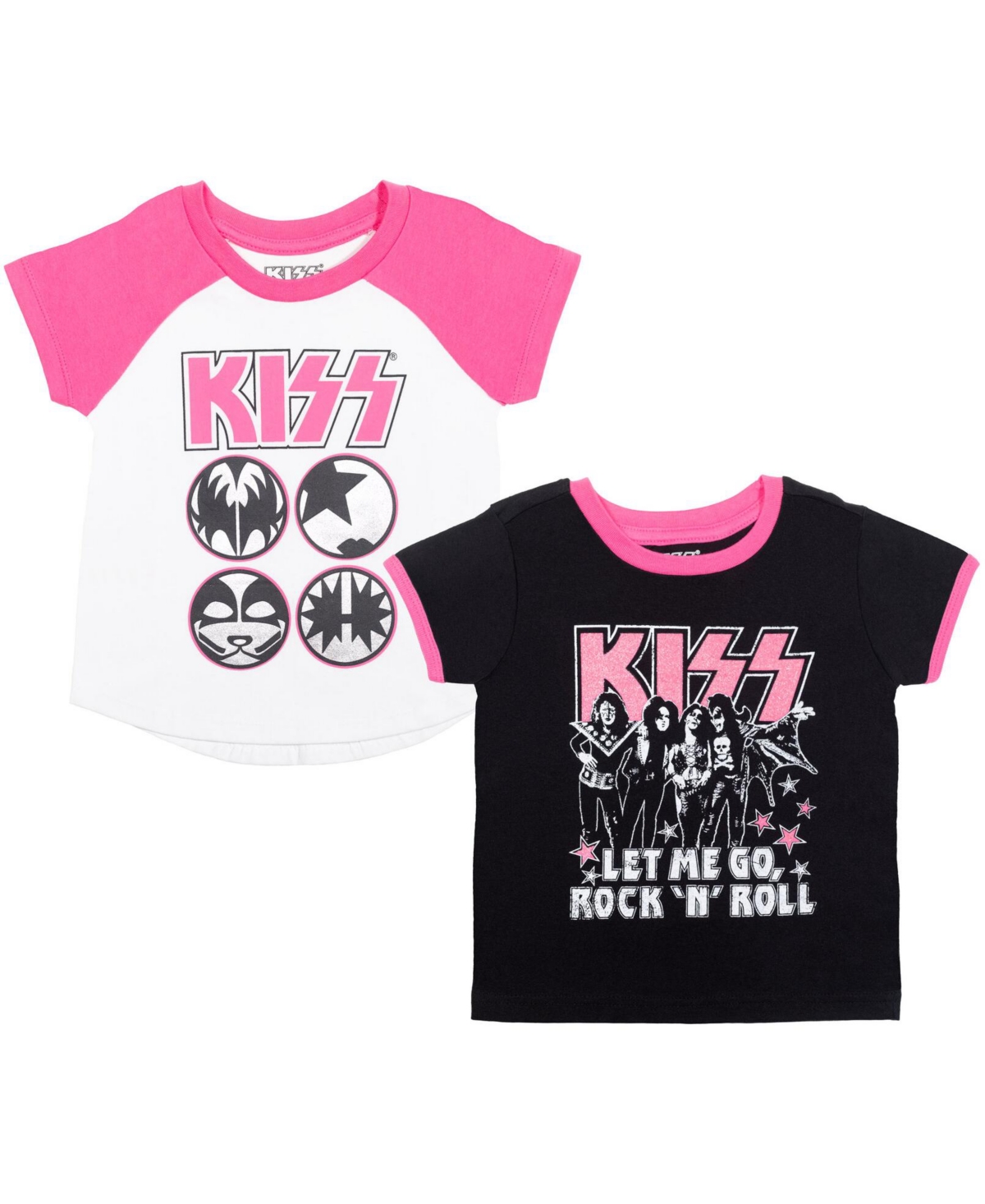 Click here for Kiss Toddler Girls 2 Pack T-Shirts - Pink/white/bl... prices