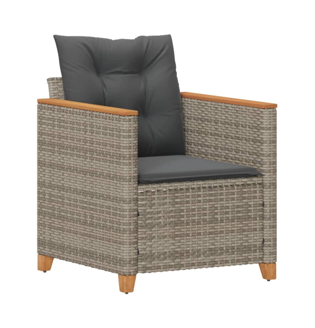 Click here for Patio Chair with Cushions Gray Poly Rattan - Gray prices