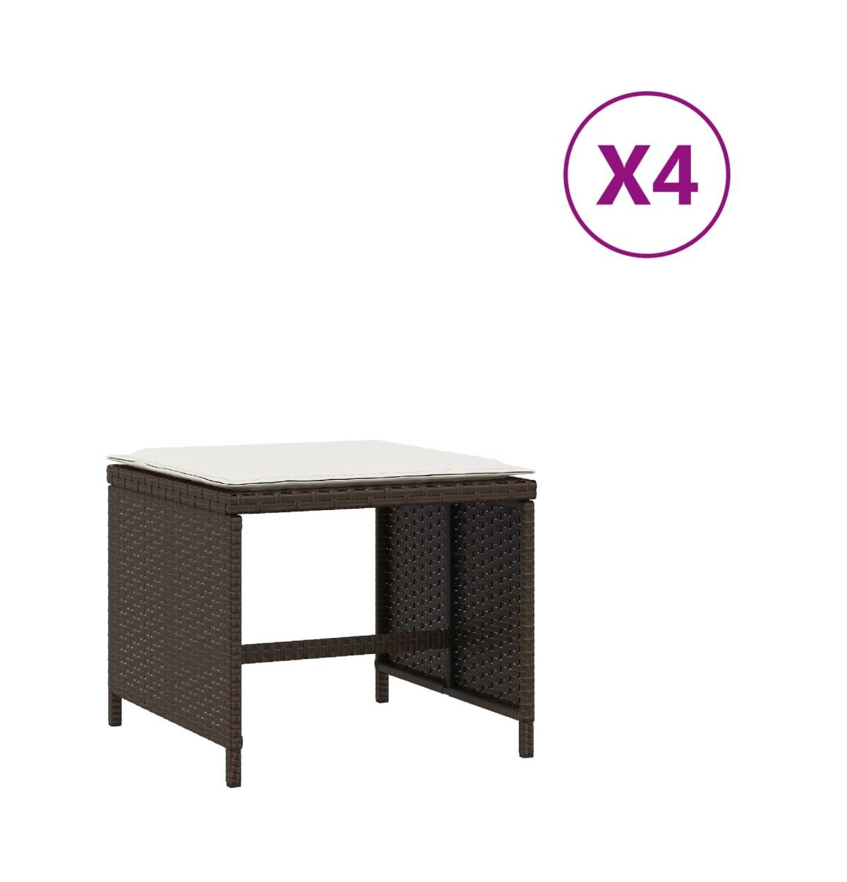 Click here for Patio Stools with Cushions 4 pcs Brown 15.7x15.7x1... prices