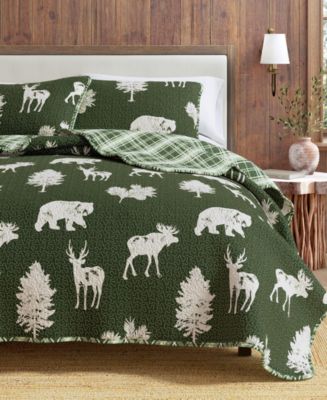 Linery & Co. Deer & Trees Microfiber Quilt Set with Shams - Macy's