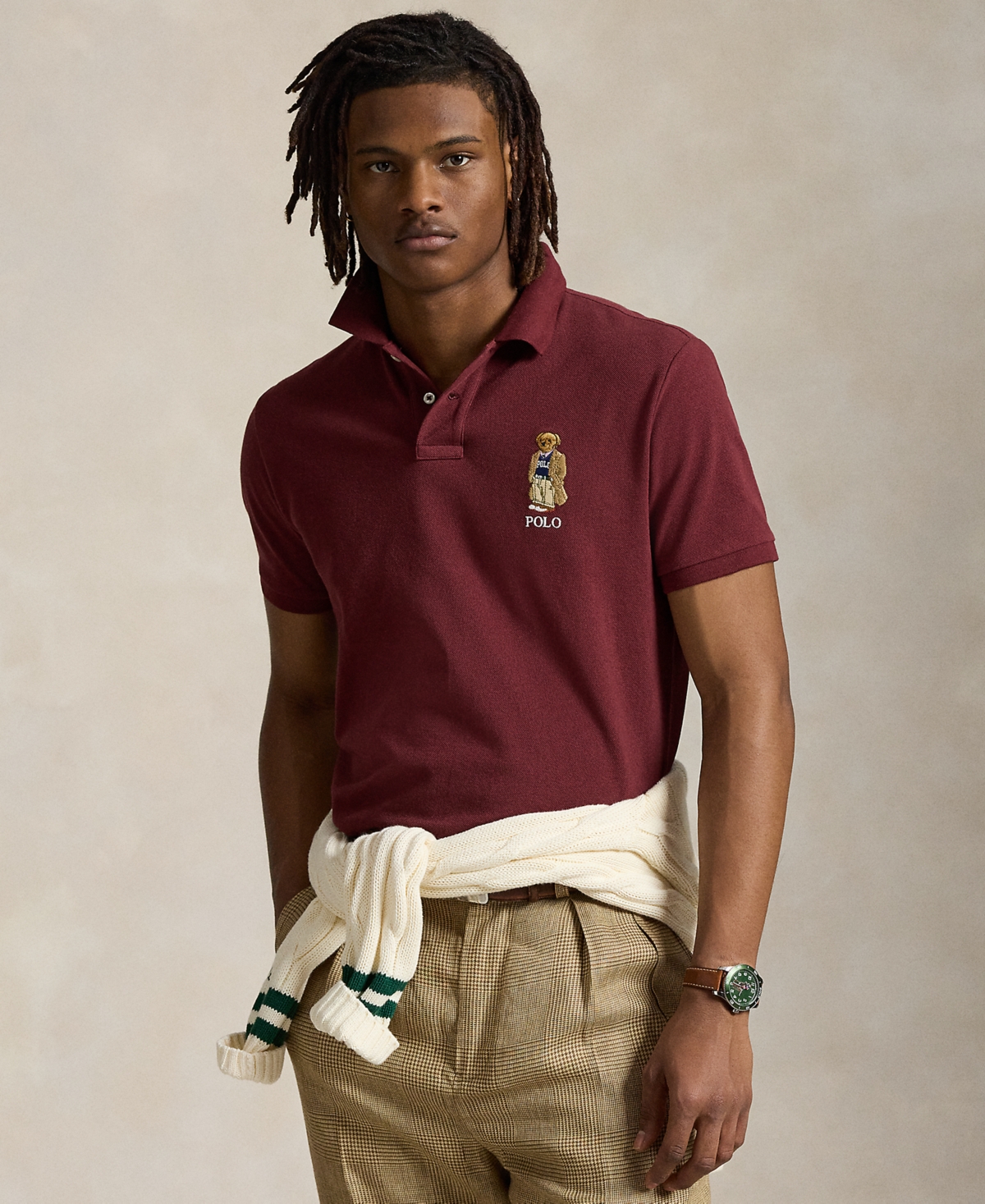 Click here for Polo Ralph Lauren Mens Custom Slim Fit Bear Mesh P... prices