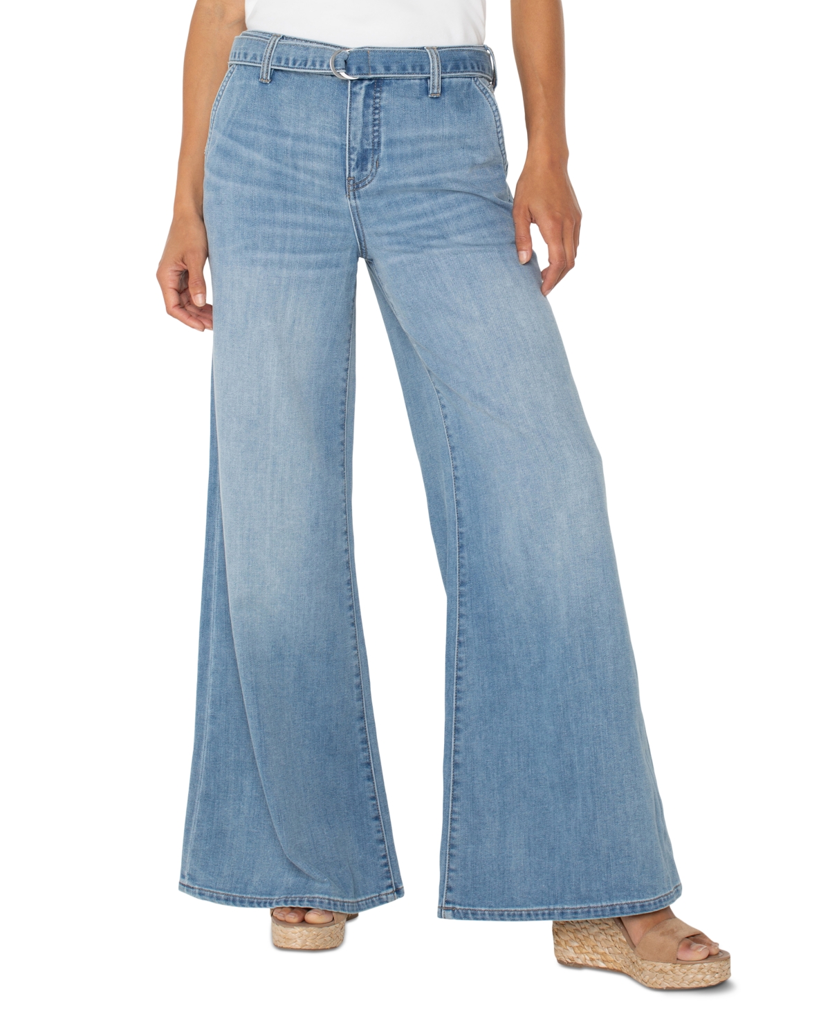 Liverpool Los Angeles Womens High Rise Super Stride Jeans with Belt - Scenic Trail