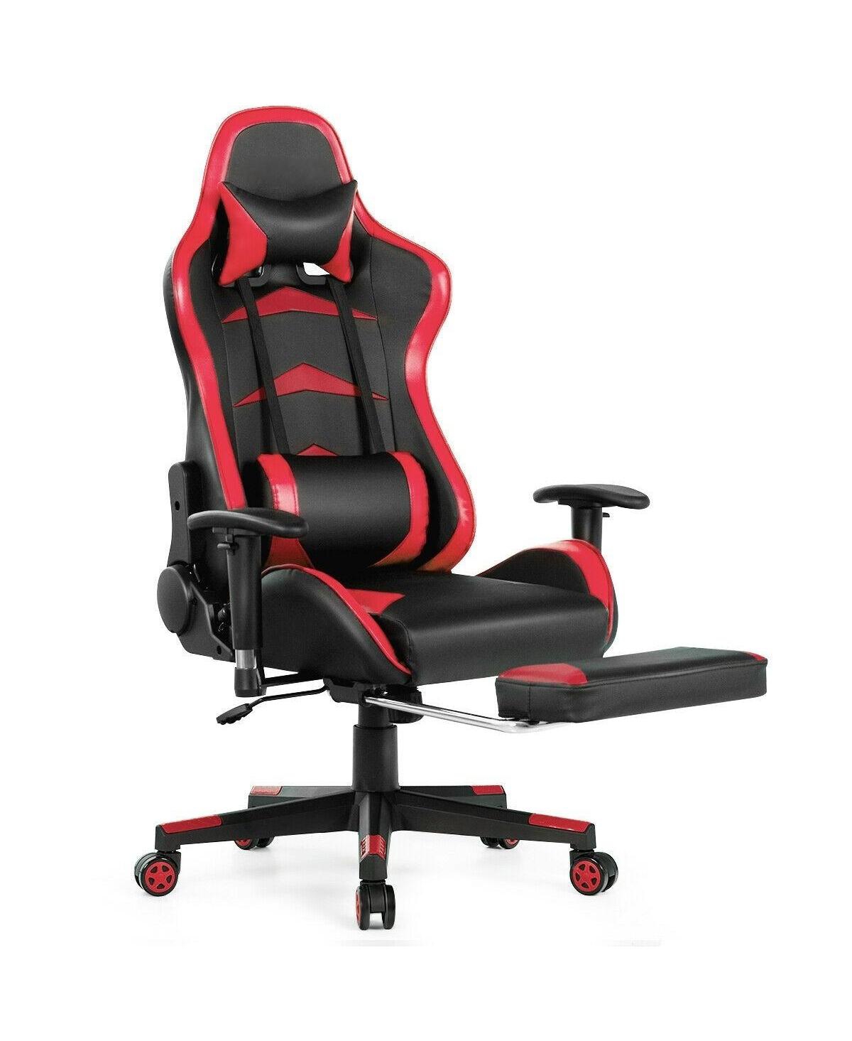 Click here for Massage Gaming Chair with Footrest - Red prices