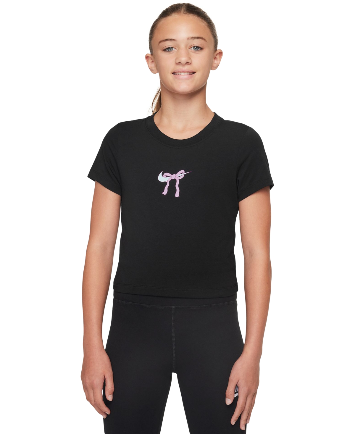 Click here for Nike Big Girls Sportswear Cropped Graphic T-Shirt... prices