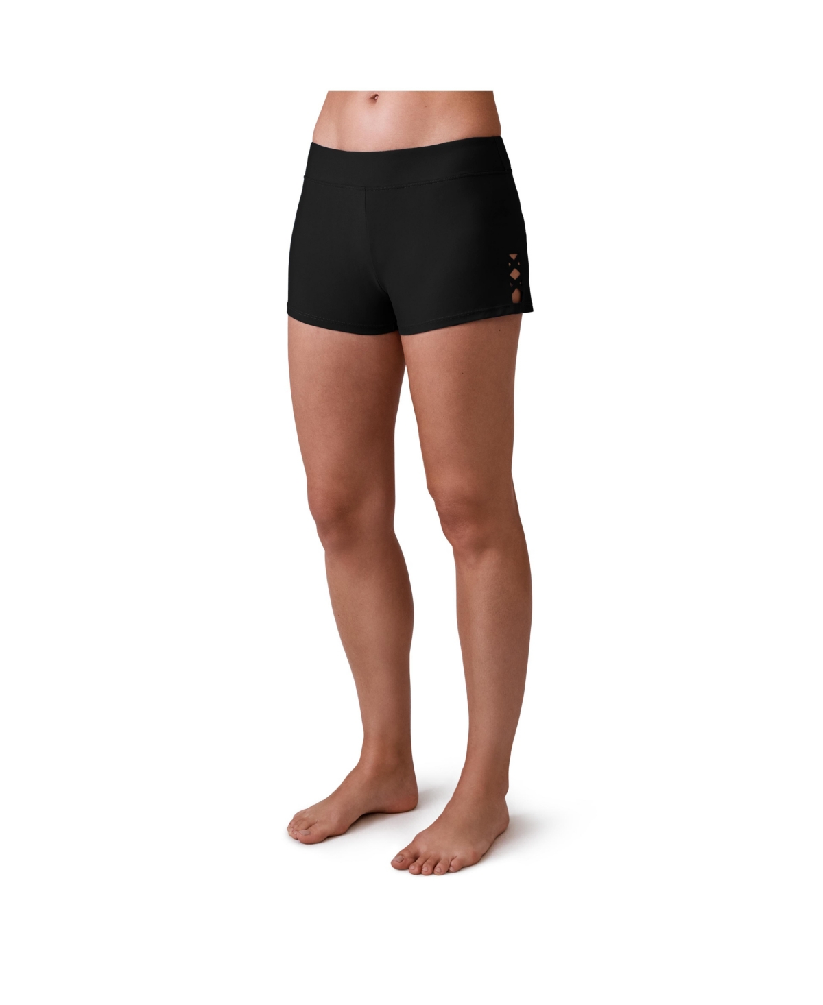 Click here for Free Country Womens Laser Cut Boyshort - Black prices