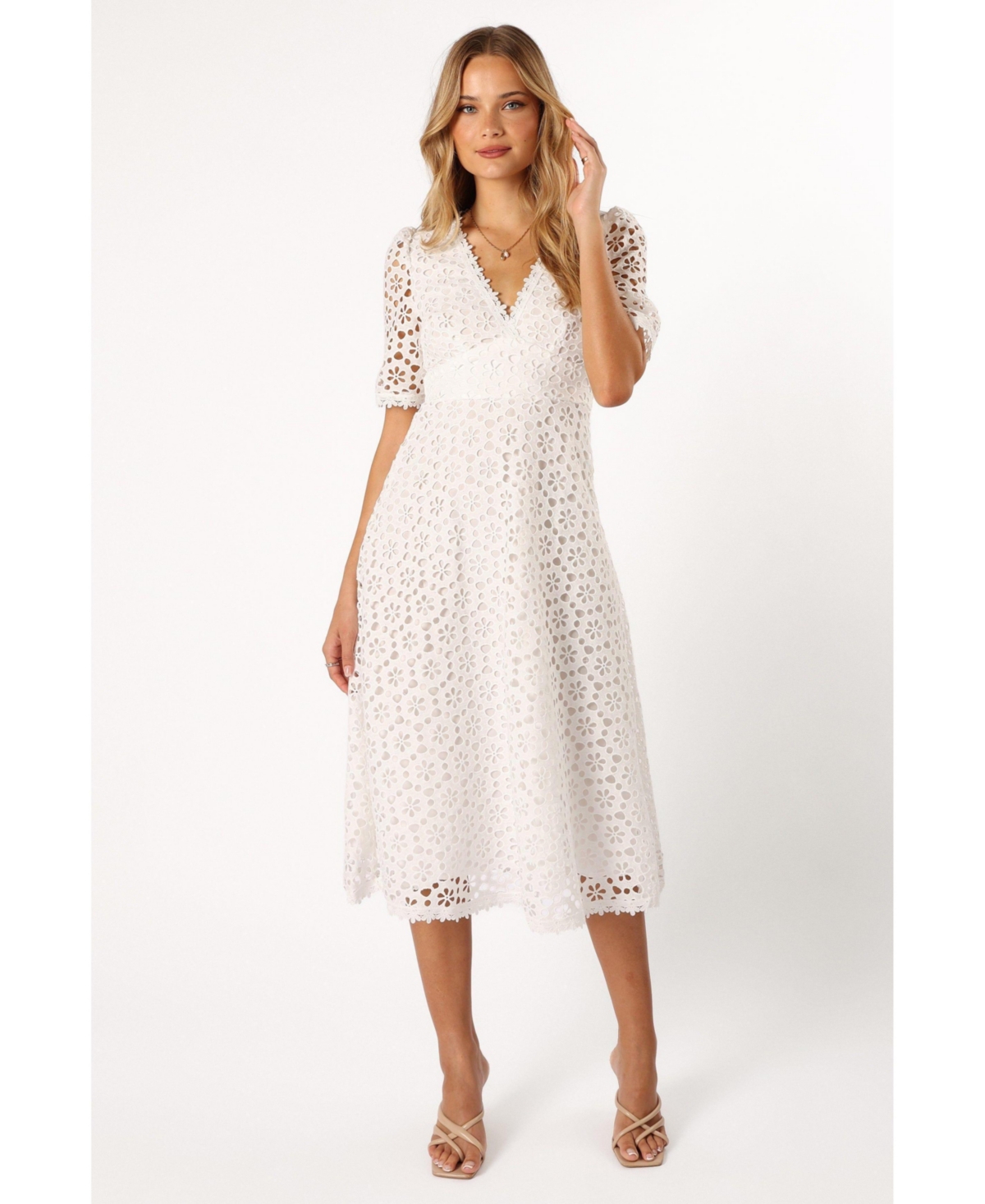 Click here for Petal and Pup Womens Camellia Midi Dress - White prices