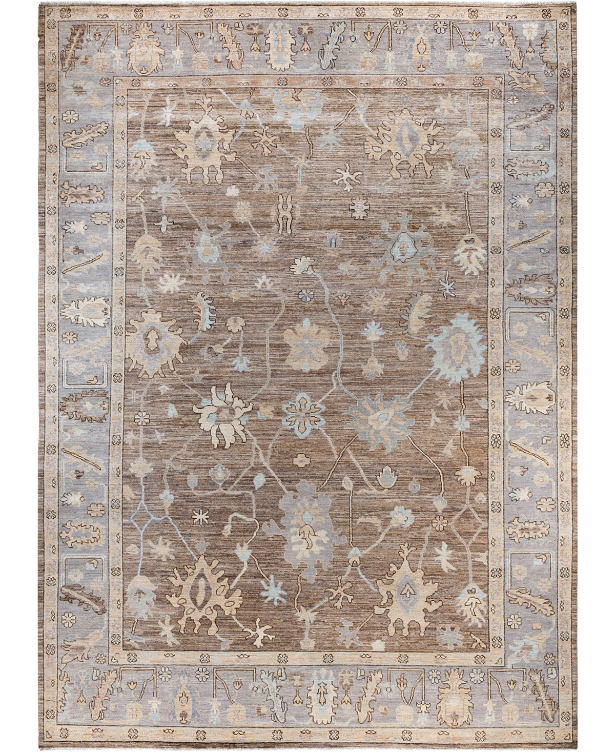 Adorn Hand Woven Rugs Colorful Oushak M1945 99x138 Area Rug - Gray